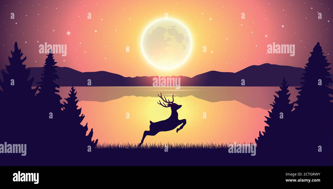 Jumping deer hi-res stock photography and images - Alamy