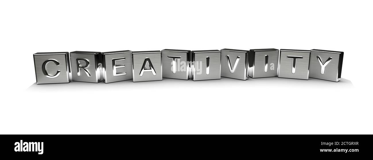 Metal Creativity Text Stock Photo - Alamy
