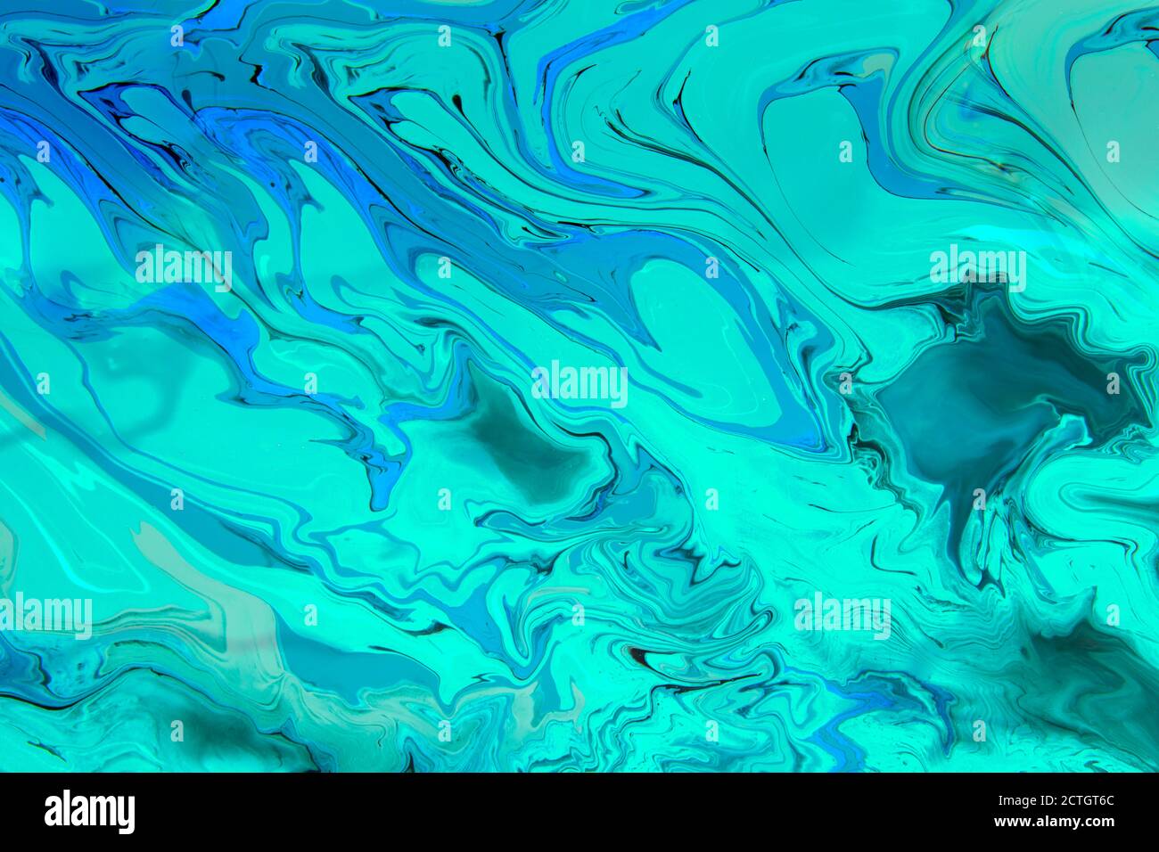 Abstract painting technique. Water with acrylic paints press waves ...