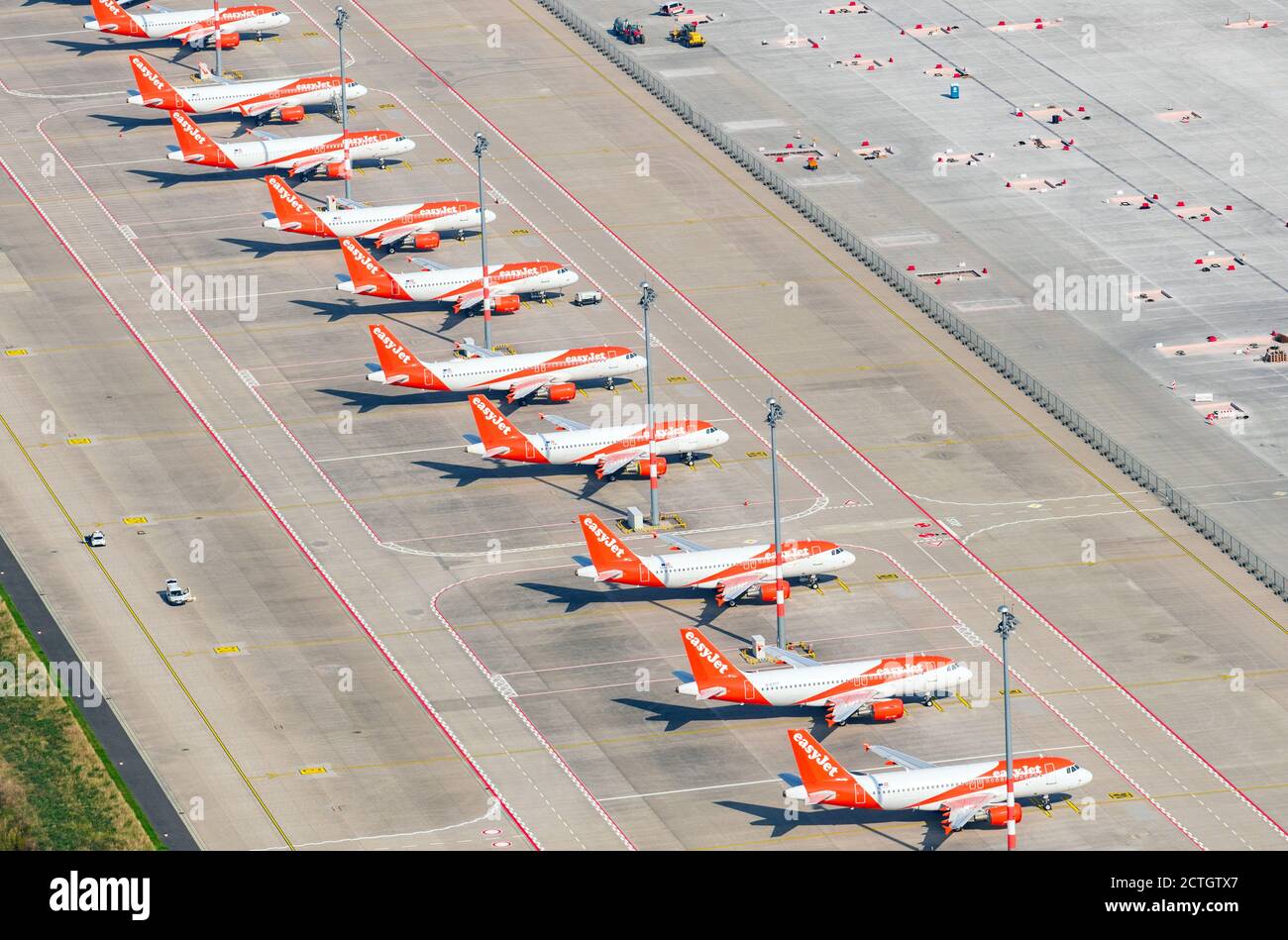 15 September 2020, Brandenburg, Schönefeld: Aircraft of the airline ...