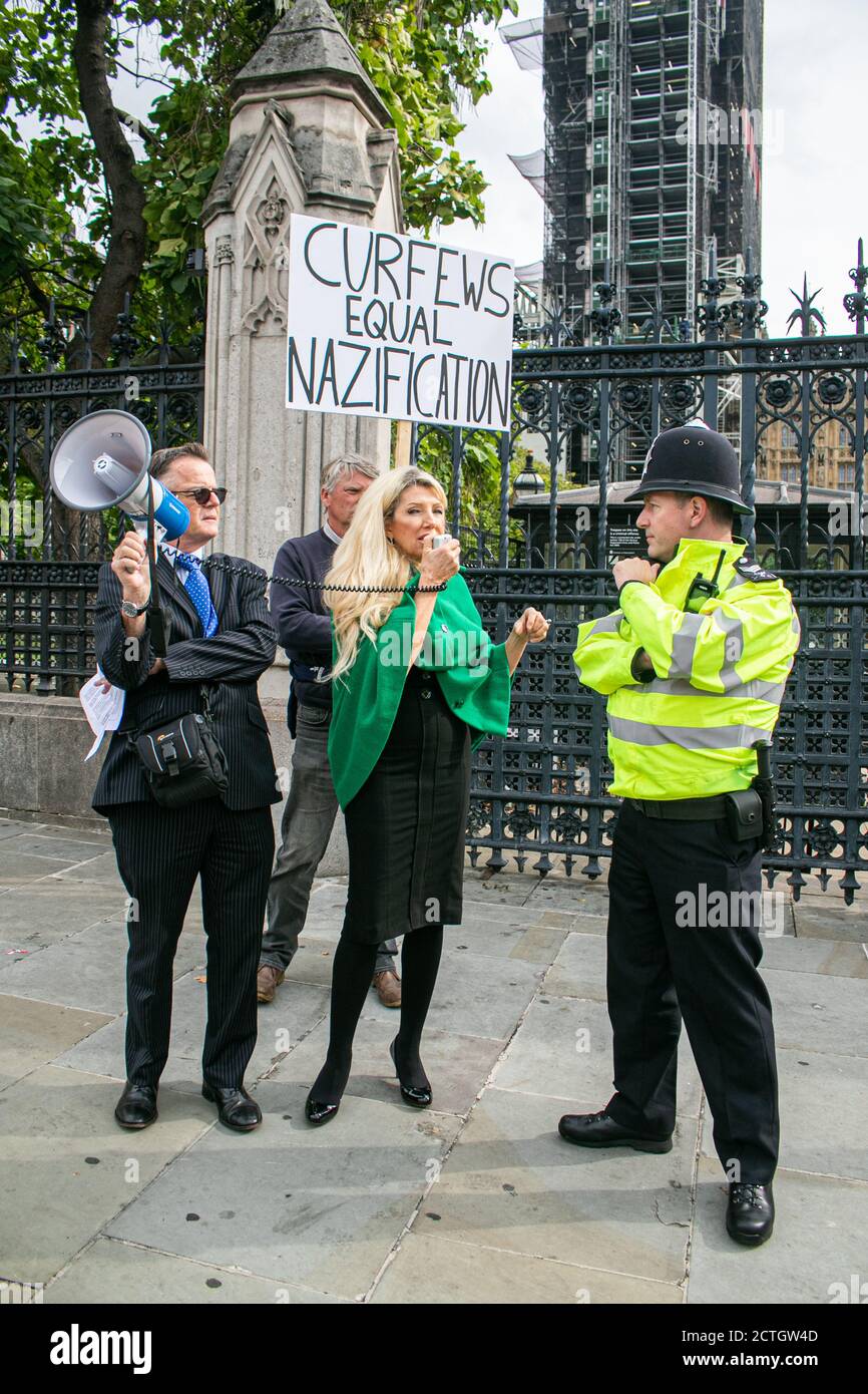 WESTMINSTER LONDON,UK 23 September 2020. Anti- Vaxxer, Kate Shemirani ...
