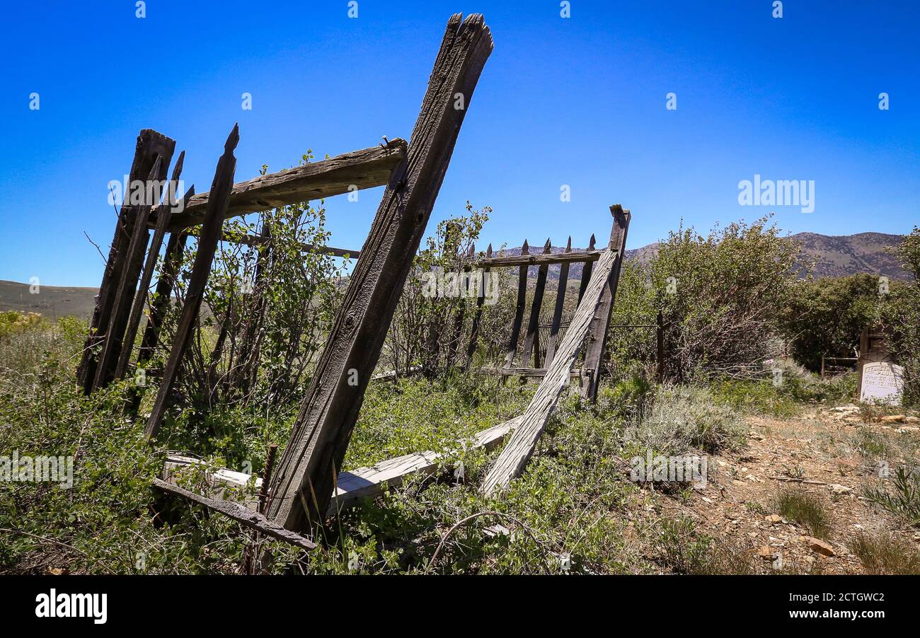 HAMILTON, NEVADA, UNITED STATES - Jul 01, 2018: A grave at the cemetery ...