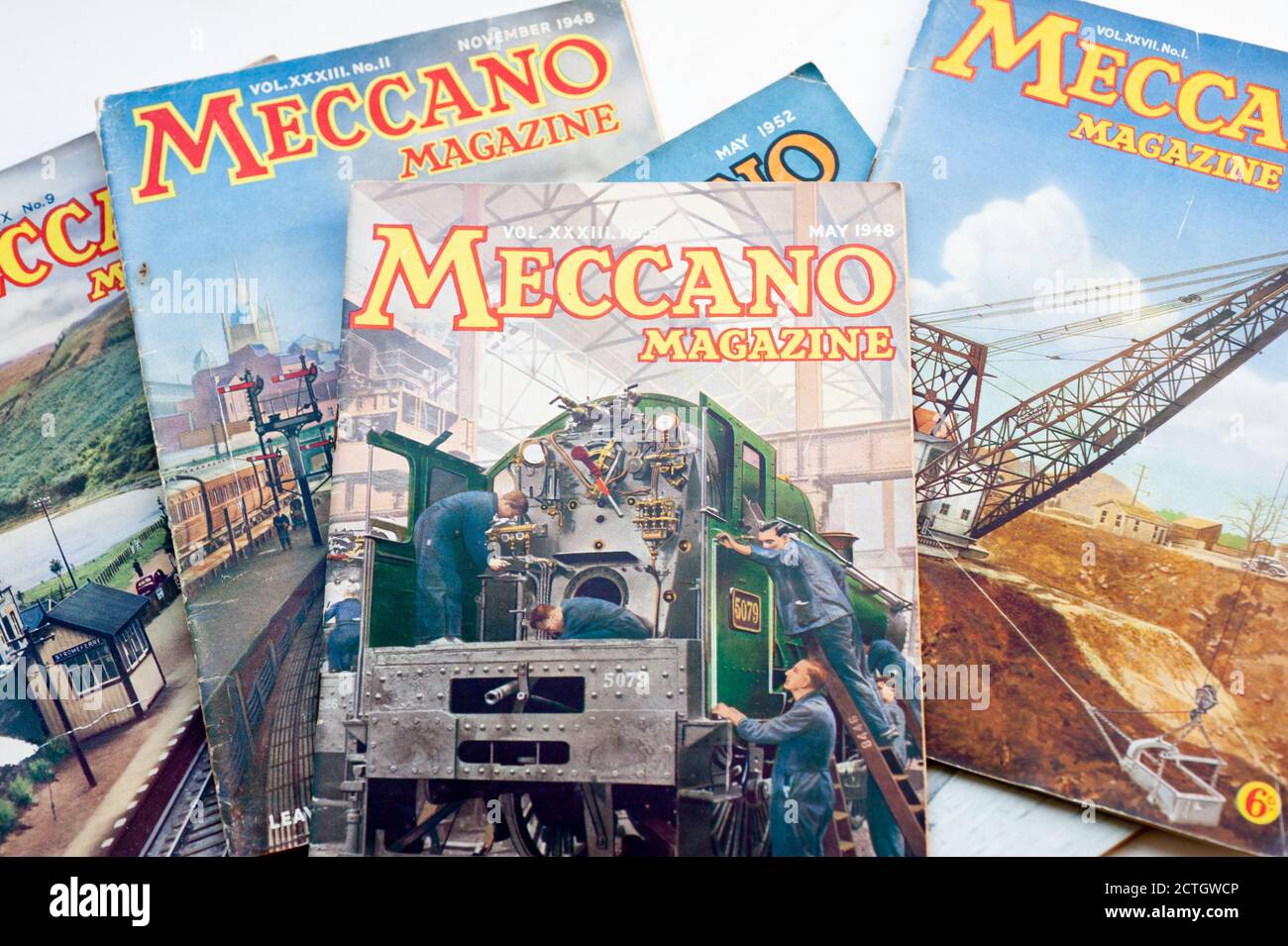 Vintage copies of The Meccano Magazine Stock Photo - Alamy