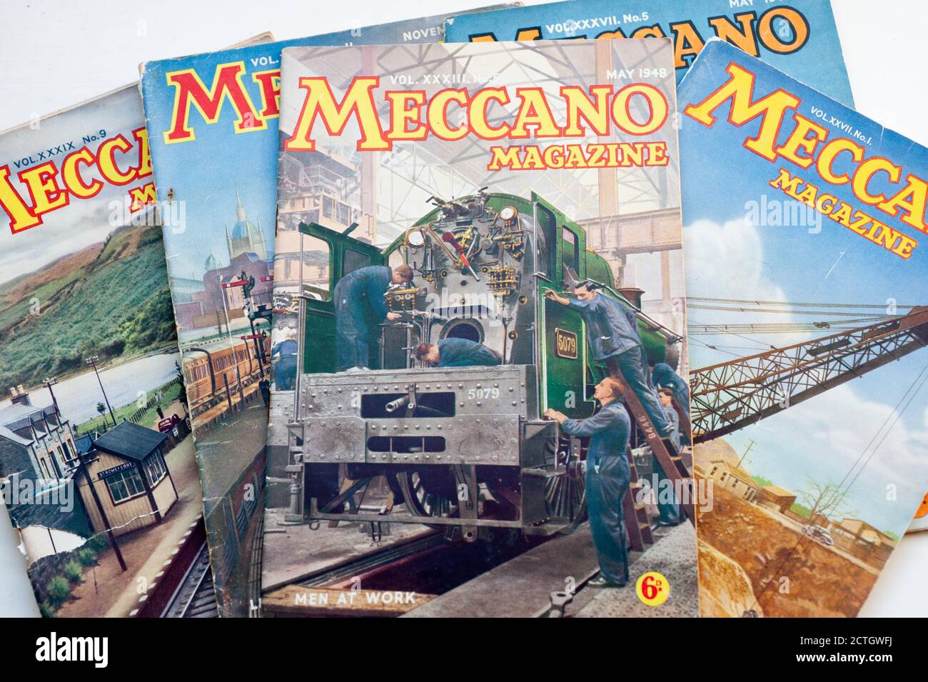 Vintage copies of The Meccano Magazine Stock Photo - Alamy