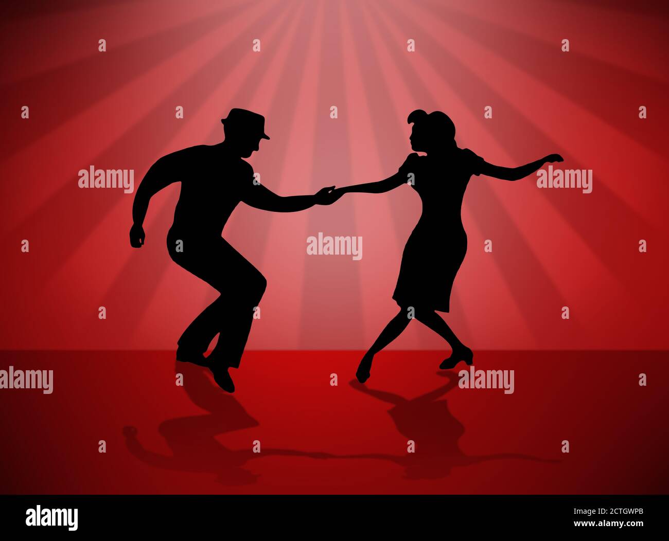 Swing Dance Couple Stock Photo - Alamy