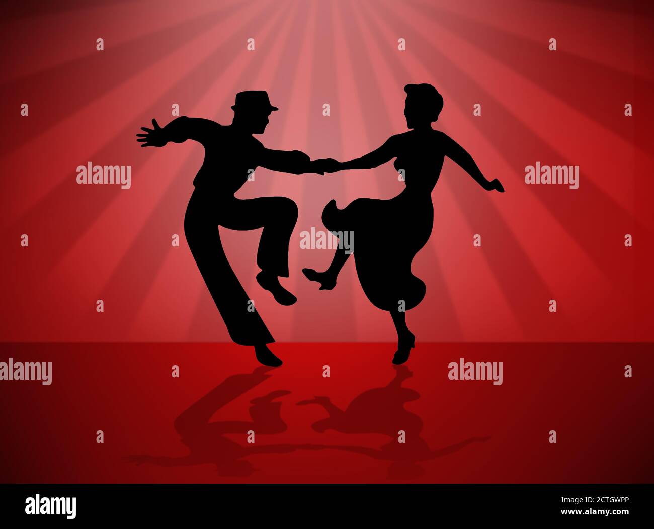 Swing Dance Couple Stock Photo - Alamy