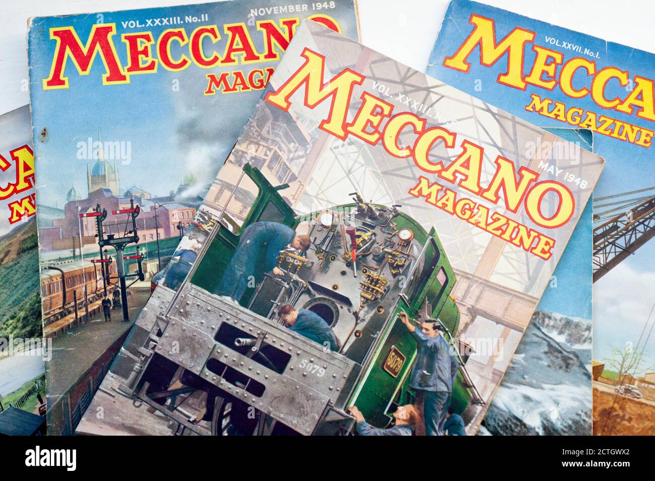 Vintage copies of The Meccano Magazine Stock Photo - Alamy