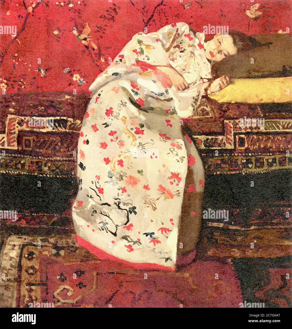 Breitner George Hendrik - Girl in a White Kimono - Dutch School - 19th ...