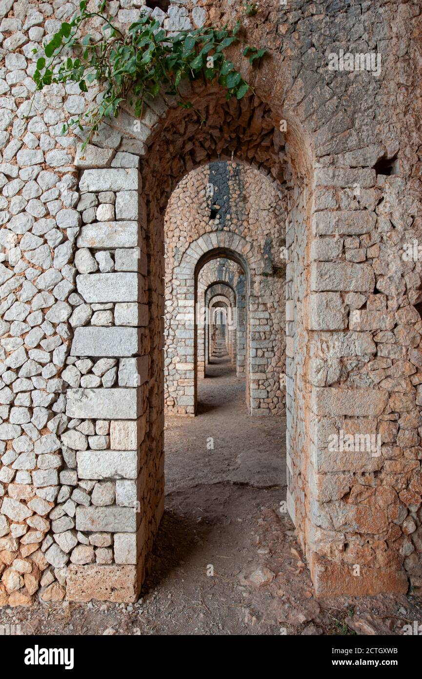 Corridors and arches in the Temple of Jupiter Anxur, an Ancient Roman ...