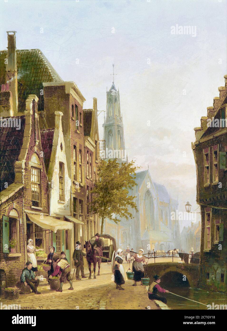 Dommersen Cornelis Christiaan - Dutch Street Scene - Dutch School ...