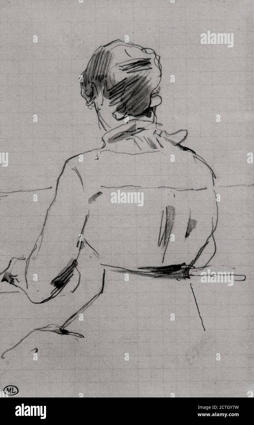 Edouard Manet 1832-1883. Woman playing the piano. charcoal on paper cm ...