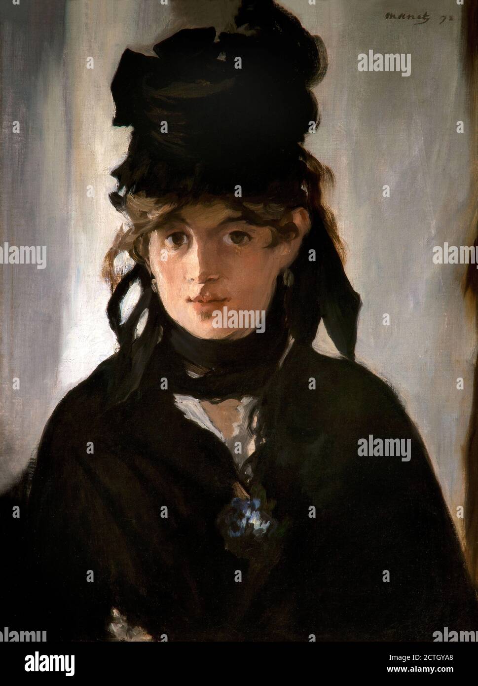 Edouard Manet 1832-1883. Berthe Morisot with a bouquet of violets. 1872 ...