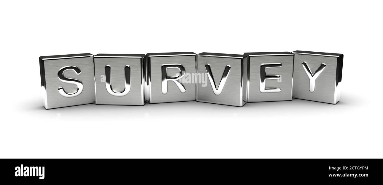 Metal Survey Text (isolated on white background Stock Photo - Alamy