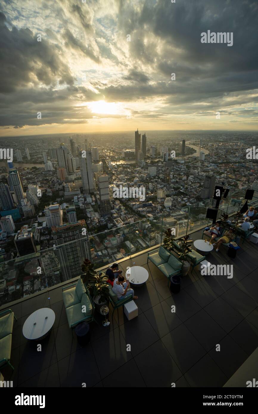 views from Mahanakhon skywalk observation deck Thailand, Bangkok ...