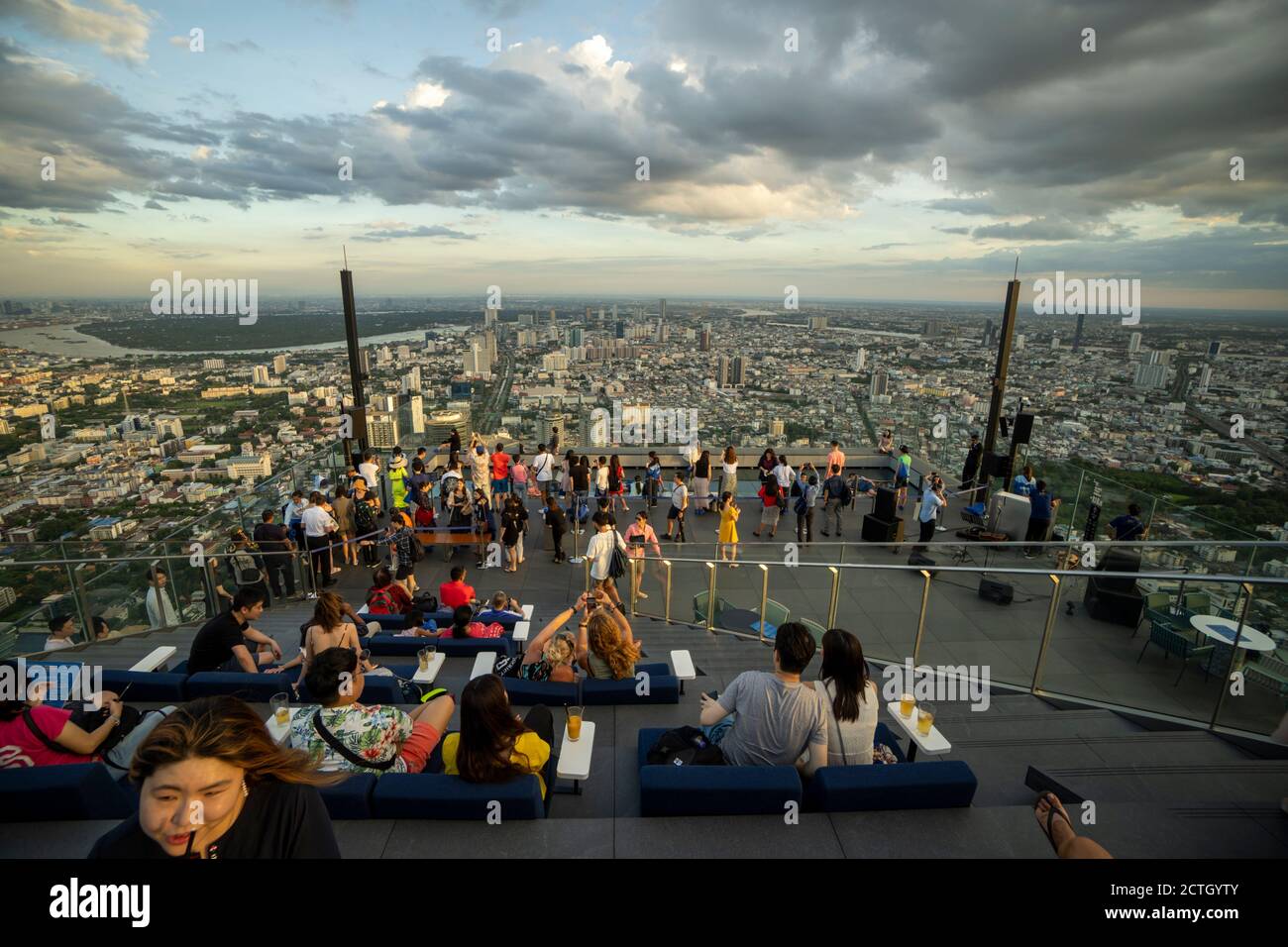 views from Mahanakhon skywalk observation deck Thailand, Bangkok ...