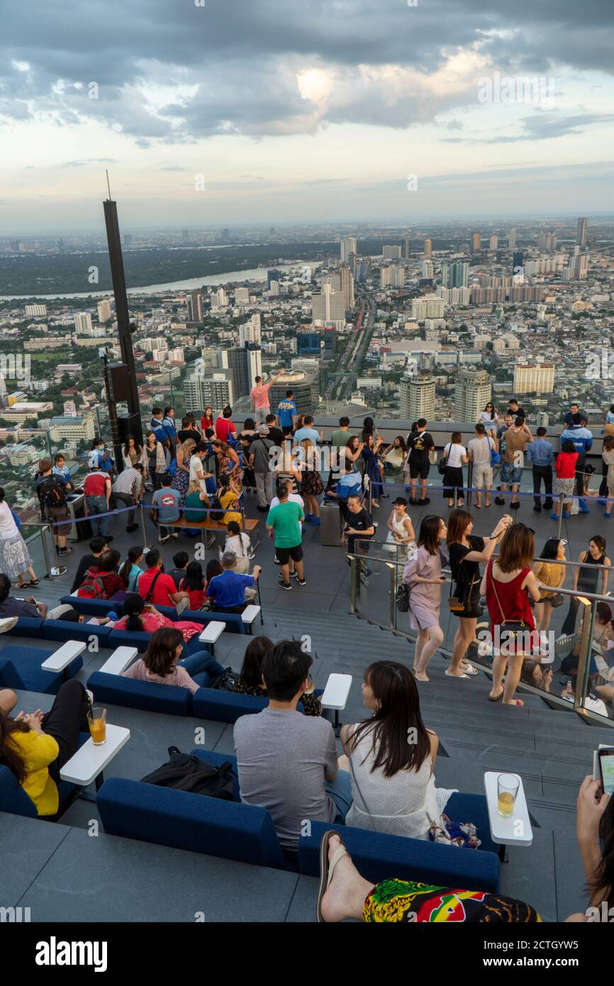 views from Mahanakhon skywalk observation deck Thailand, Bangkok ...