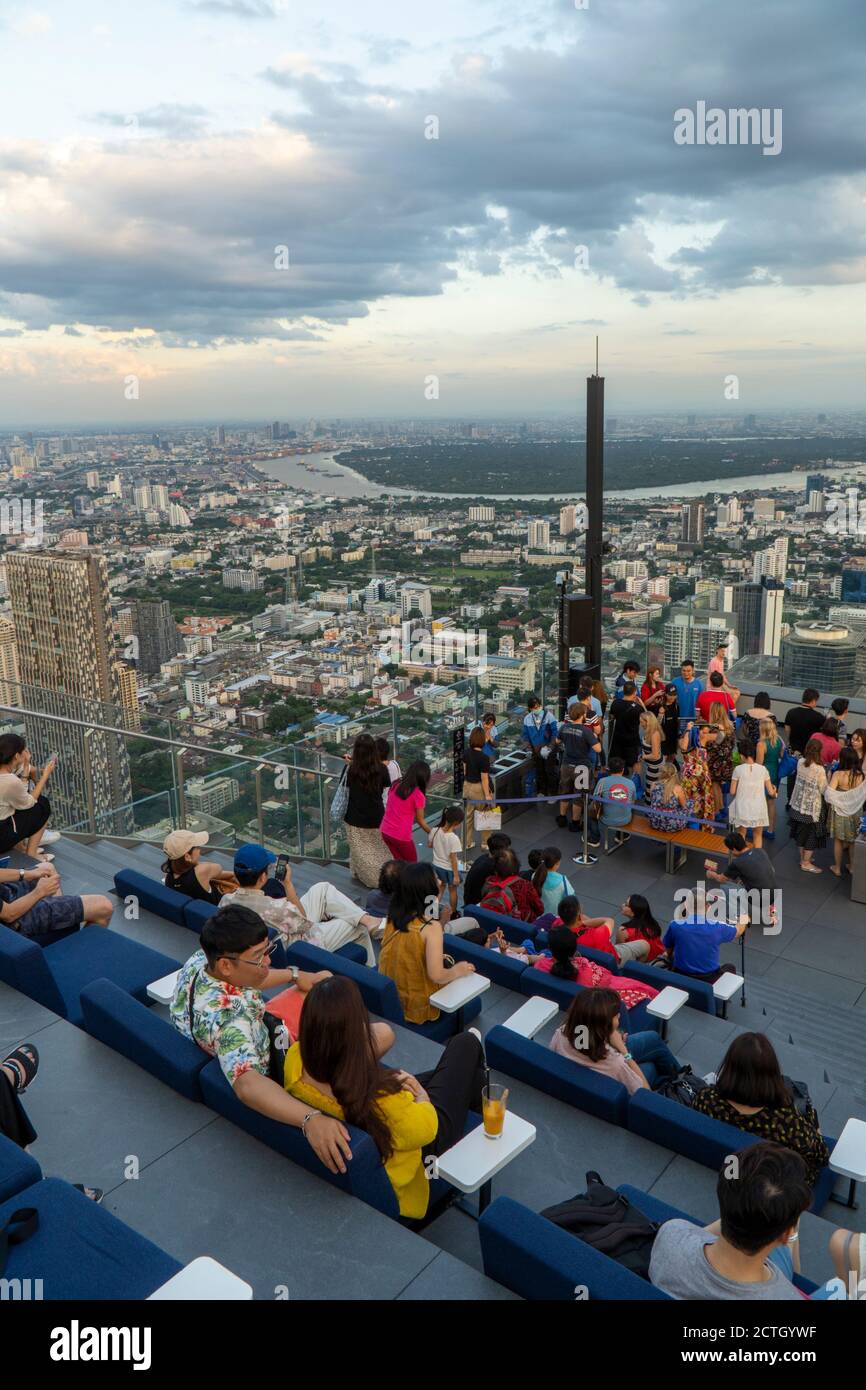 views from Mahanakhon skywalk observation deck Thailand, Bangkok ...