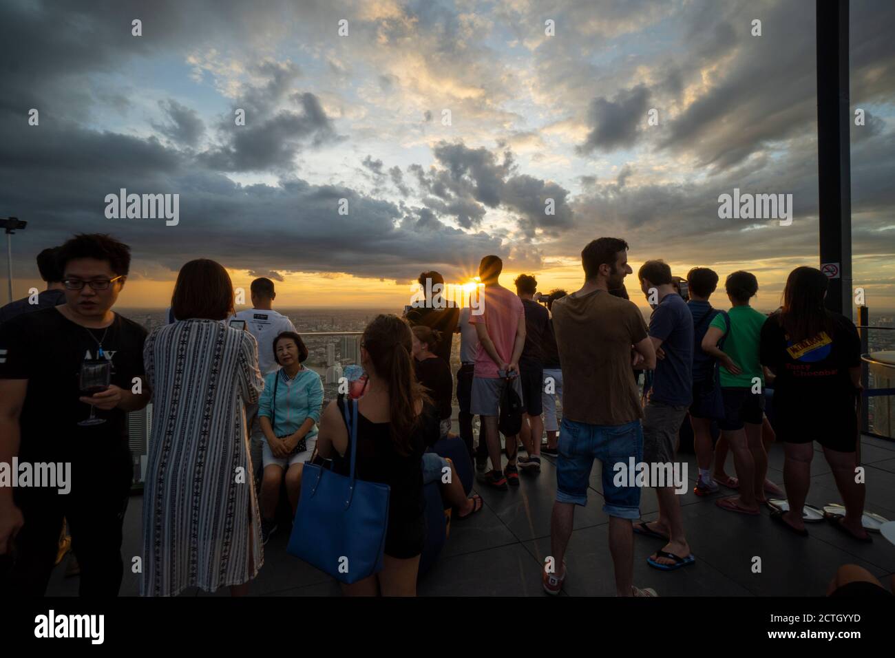 views from Mahanakhon skywalk observation deck Thailand, Bangkok ...