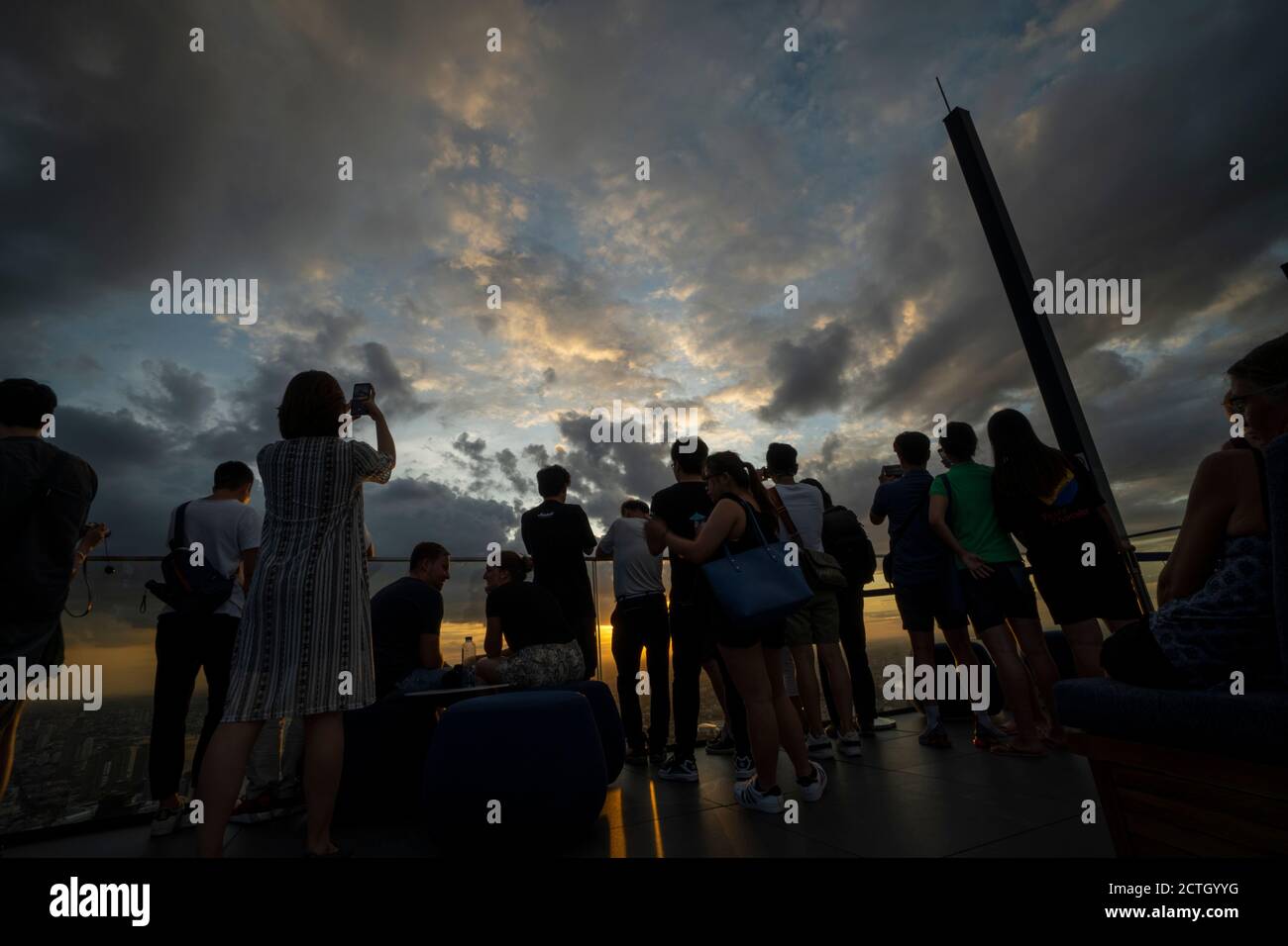 views from Mahanakhon skywalk observation deck Thailand, Bangkok ...