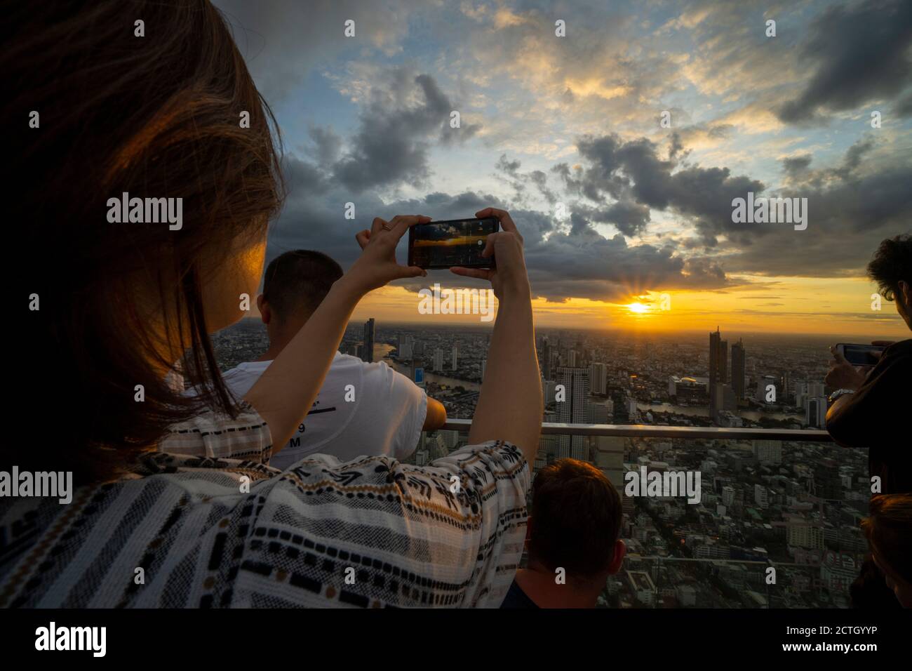 views from Mahanakhon skywalk observation deck Thailand, Bangkok ...