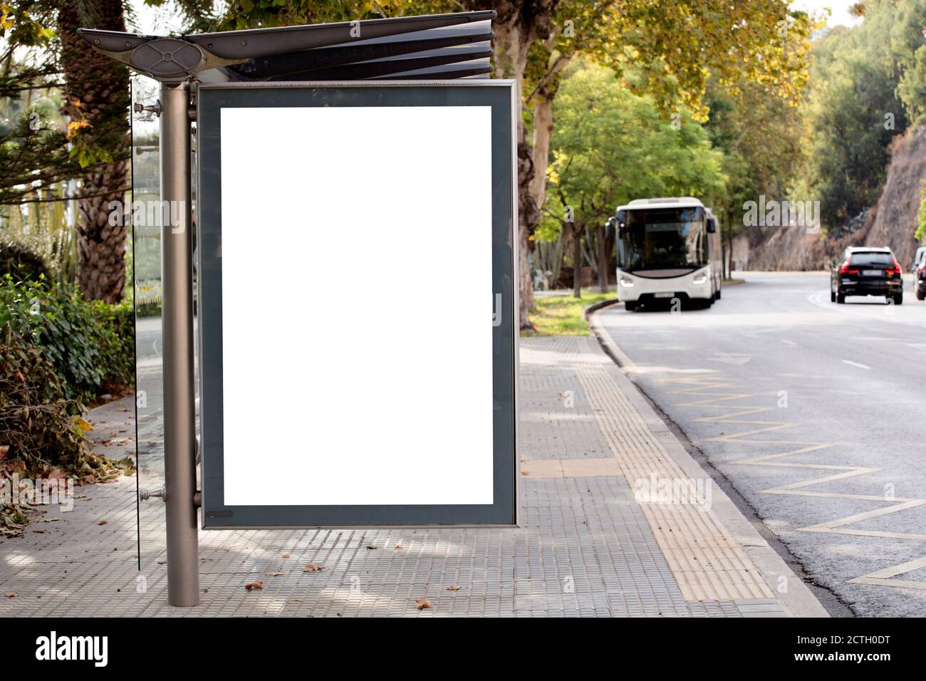 Mockup blank advertising signs and template or light posters with space ...