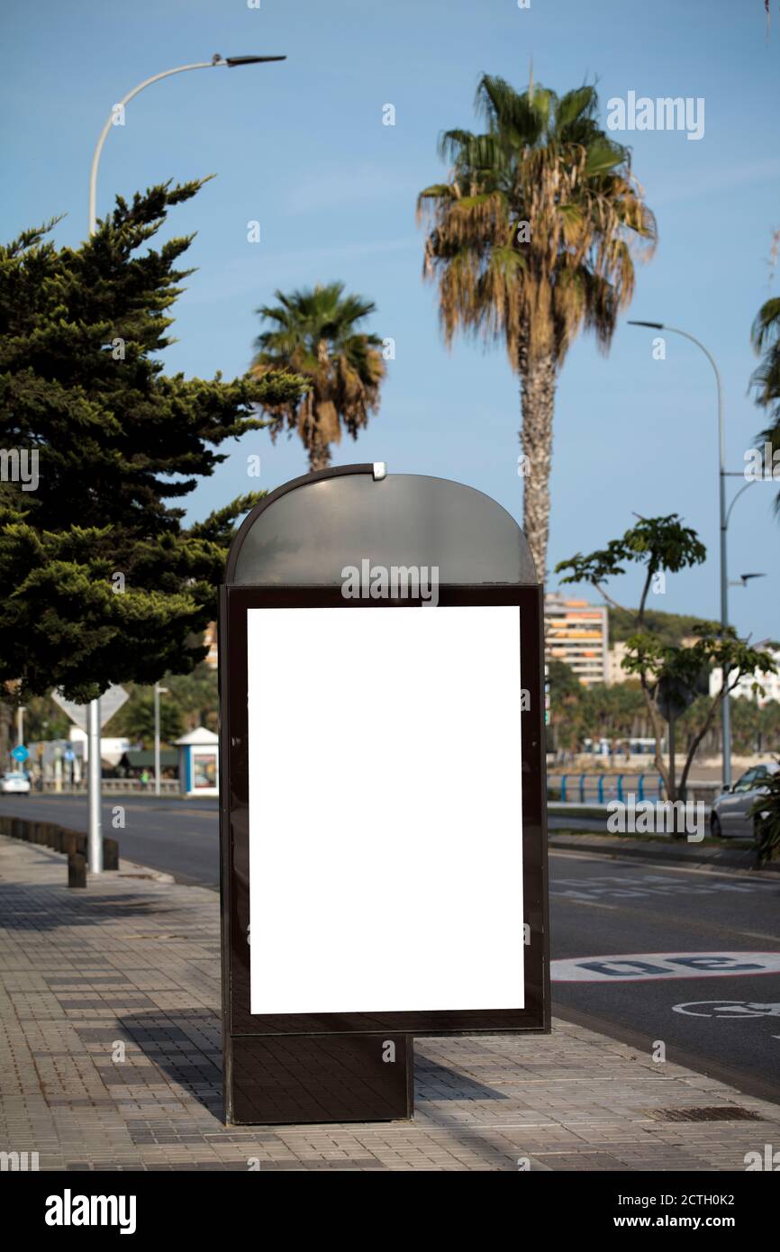 Mockup blank advertising signs and template or light posters with space ...