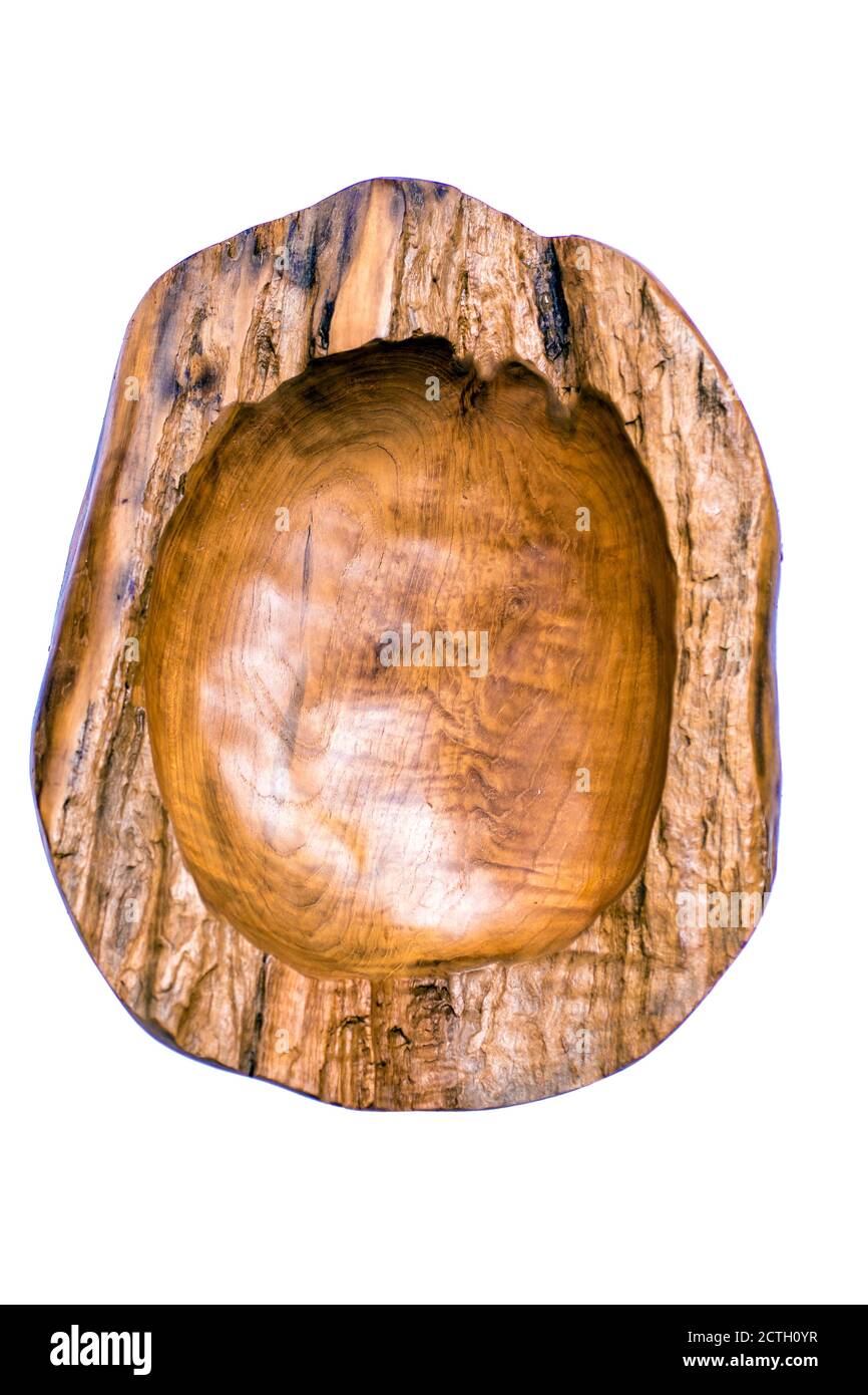 Wooden shell isolated against white background Stock Photo - Alamy