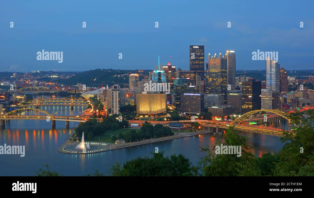 Night View of Pittsburgh Stock Photo - Alamy