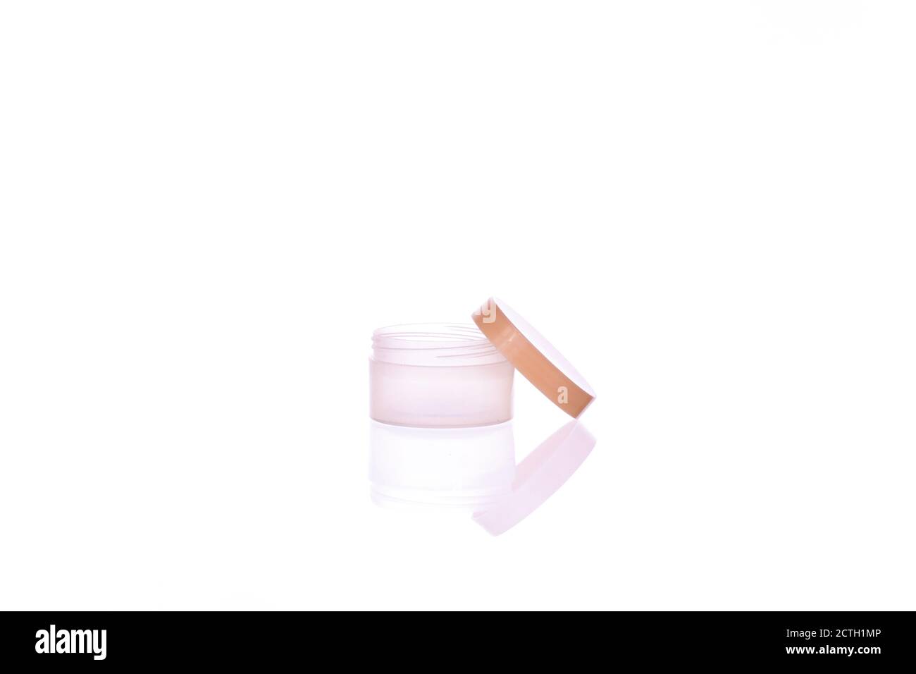 blank packaging clear cosmetic cream pot isolated on white for product ...