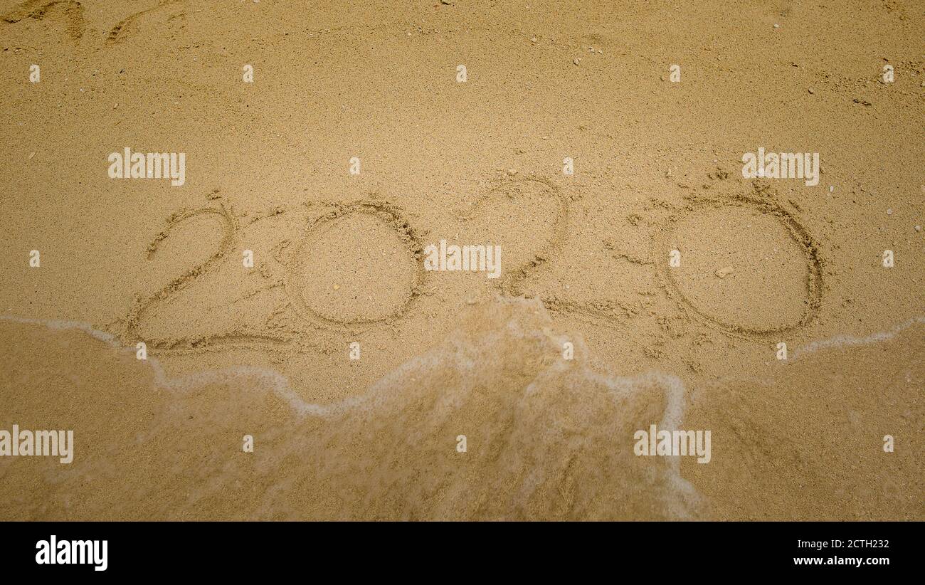 2020 on beach. New year concept Stock Photo - Alamy