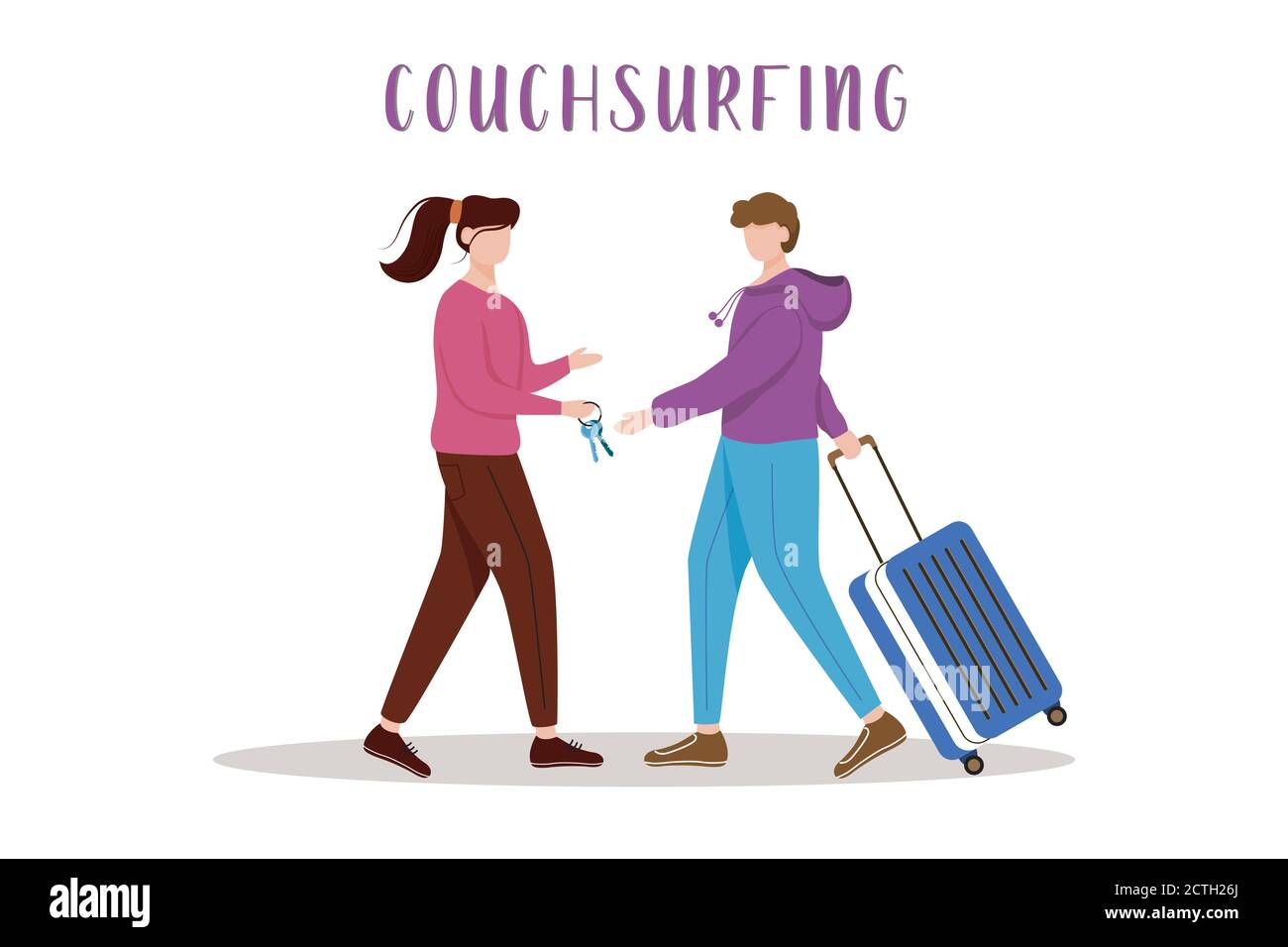 Couchsurfing flat vector illustration Stock Vector Image & Art - Alamy