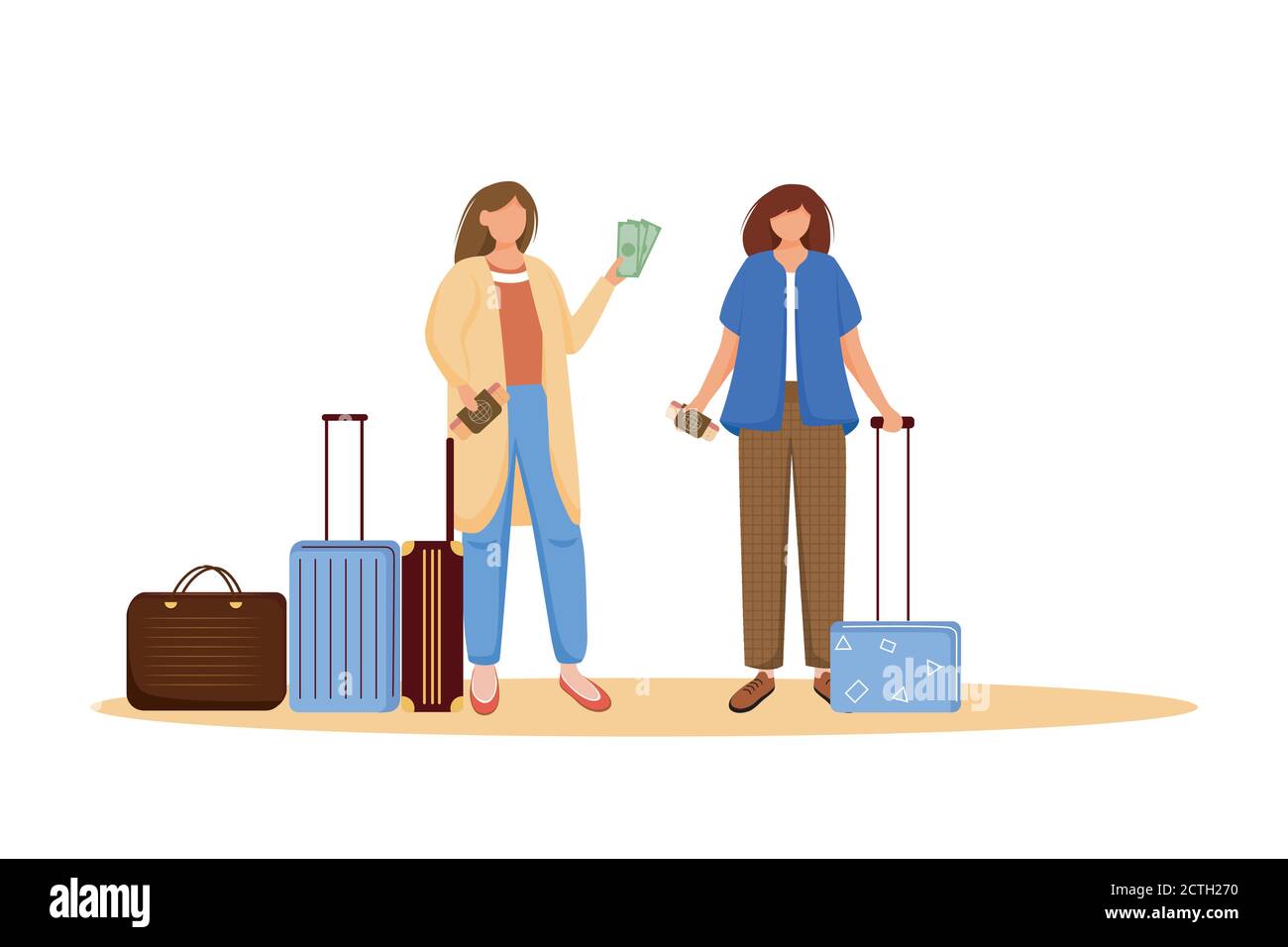 Girls pack luggage flat vector illustration Stock Vector Image & Art ...