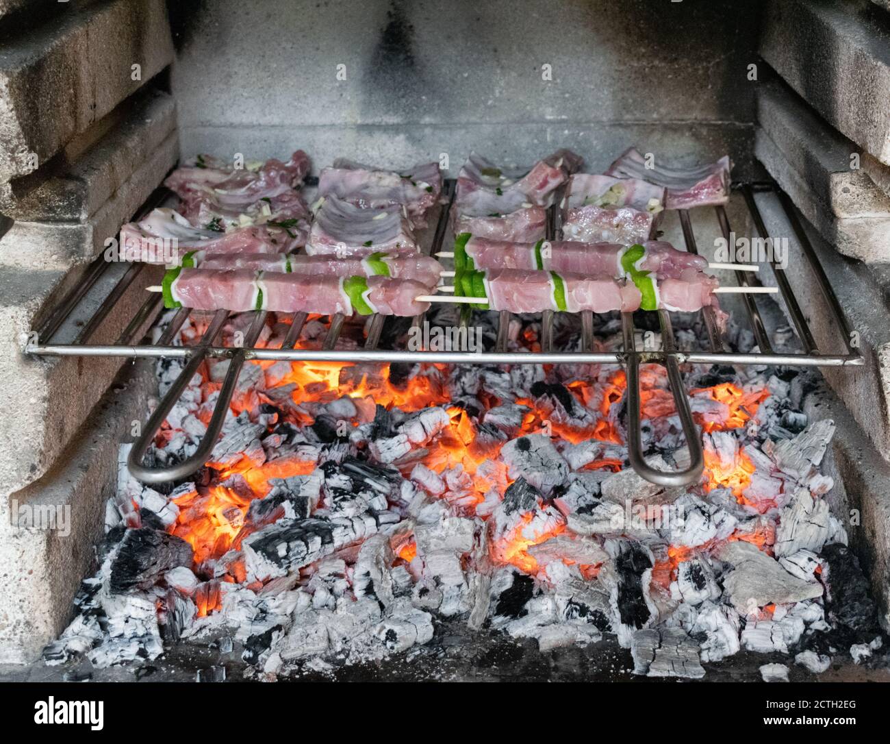 shot of meat grilling process Stock Photo - Alamy