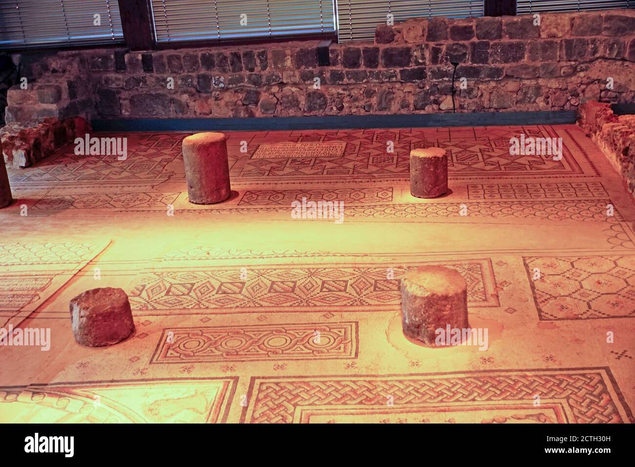 Zodiac mosaic floor, synagogue in Hamat Tiberias Hamat Tverya National ...