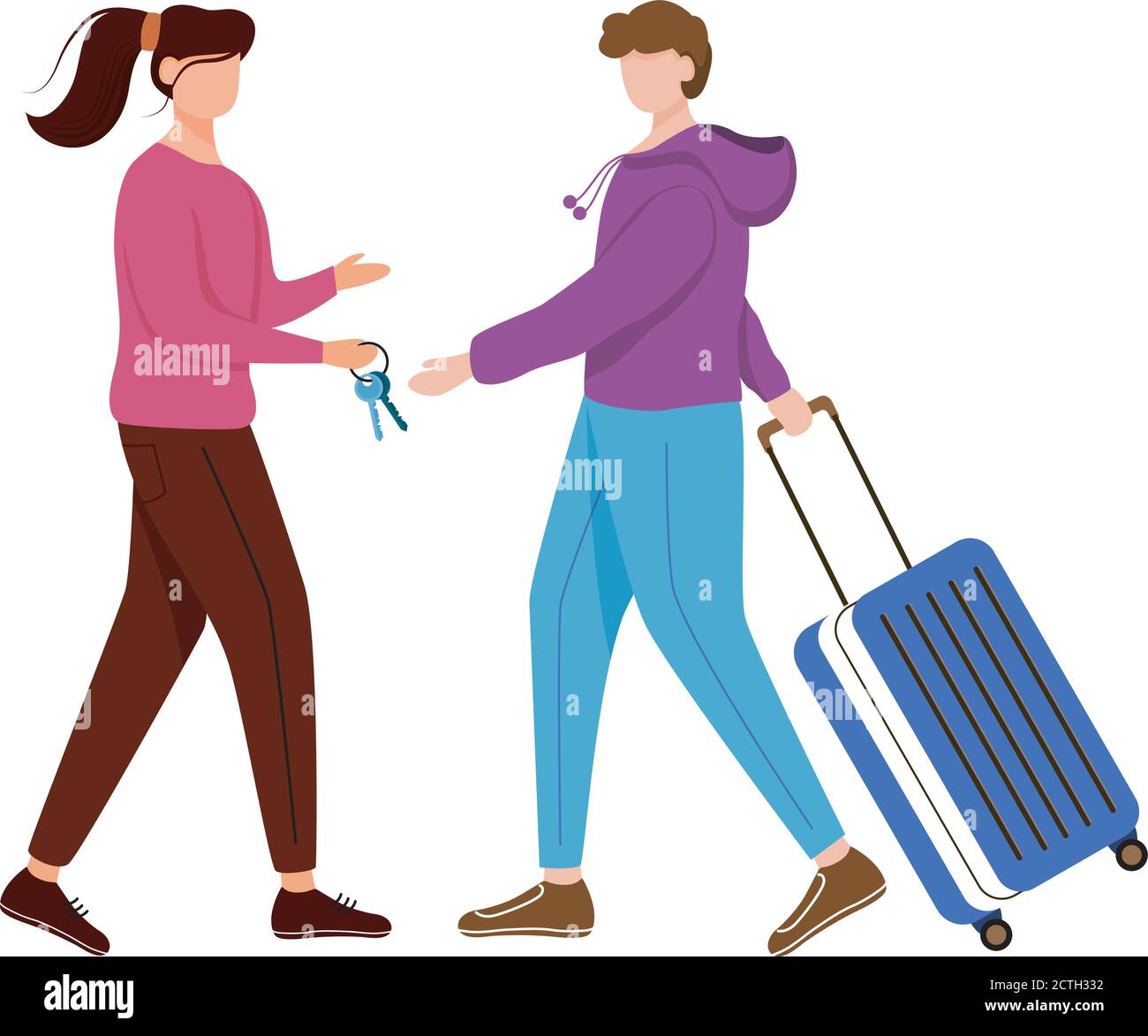 Couchsurfing flat contour vector illustration Stock Vector Image & Art ...