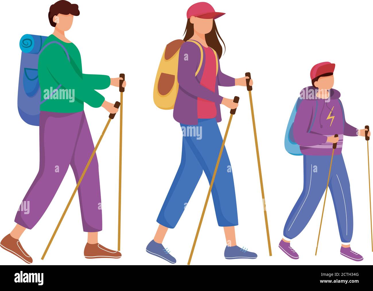 Teenager family hiking Stock Vector Images - Alamy