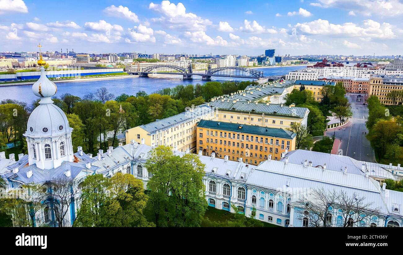 Bolsheokhtinsky Bridge (Big Okhta bridge) across the Neva River in St ...