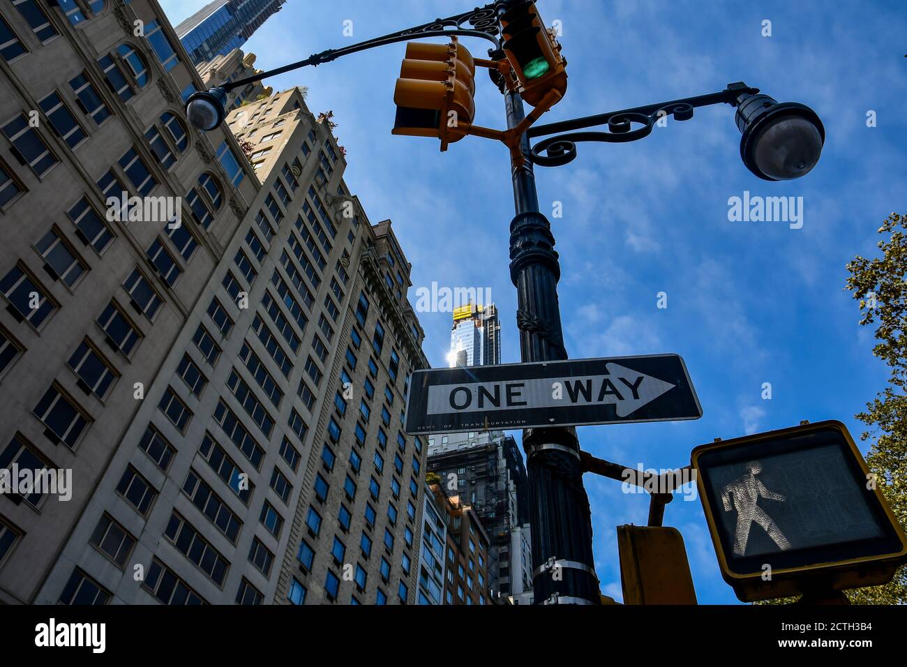A one way street sign in New York Stock Photo - Alamy
