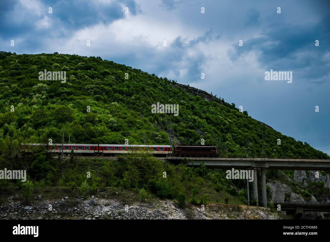 Railway bridge on mountain background hi-res stock photography and ...
