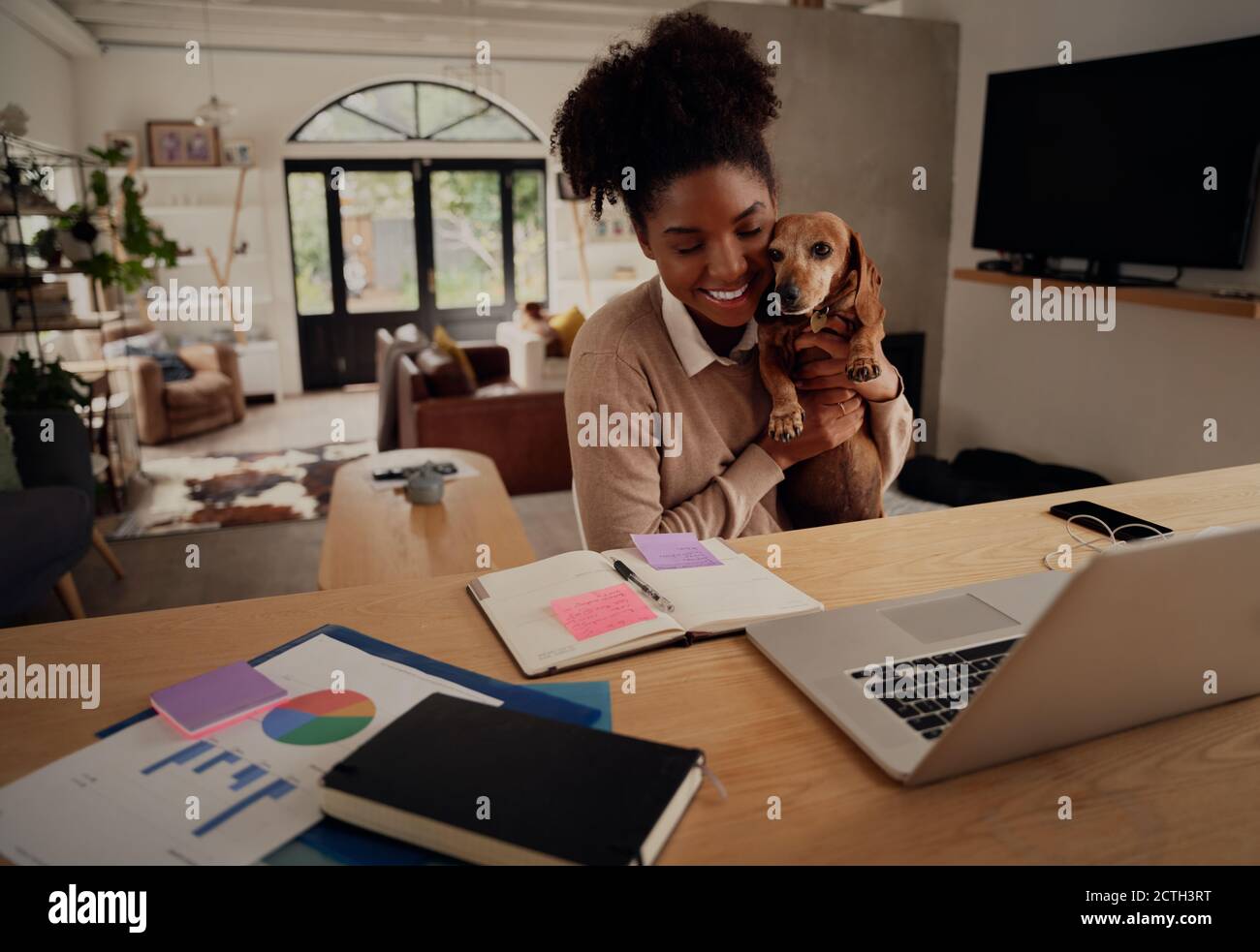Working at home with dog hi-res stock photography and images - Alamy
