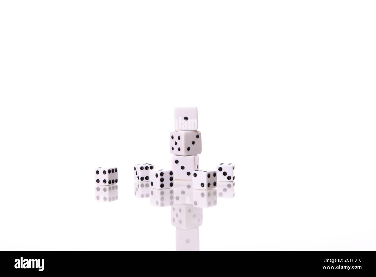 Dice set for board family games isolated on white background. White ...