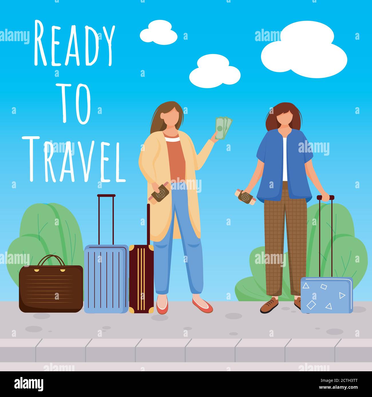 Ready to travel social media post mockup Stock Vector Image & Art - Alamy