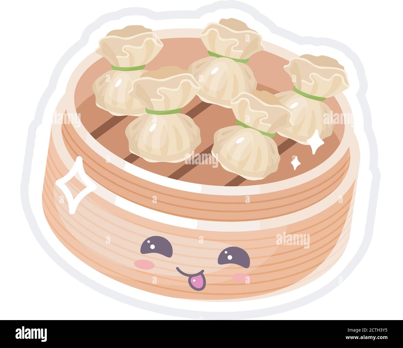 Chinese dim sum cute kawaii vector character Stock Vector Image & Art ...