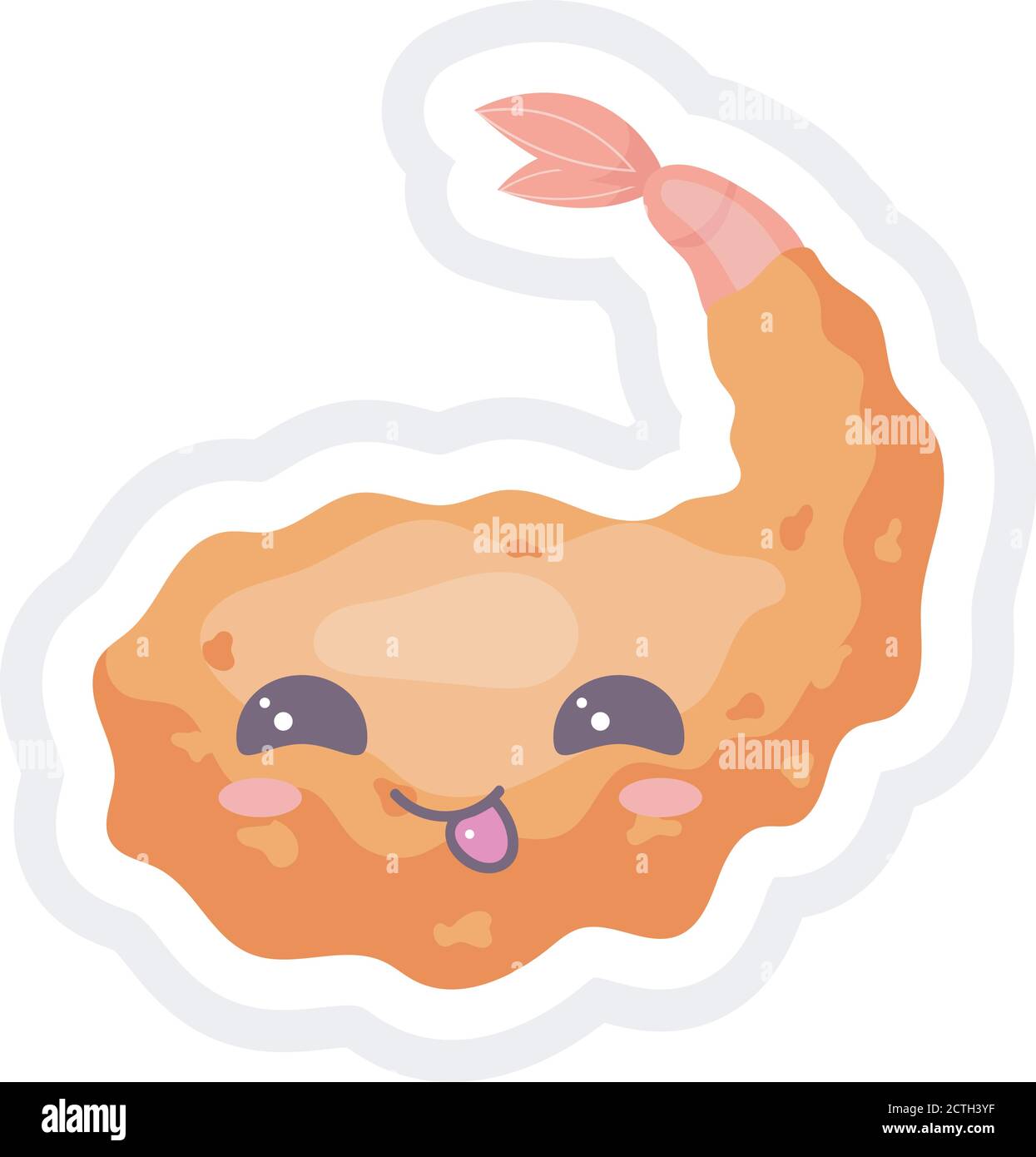 Chinese king prawn cute kawaii vector character Stock Vector Image ...