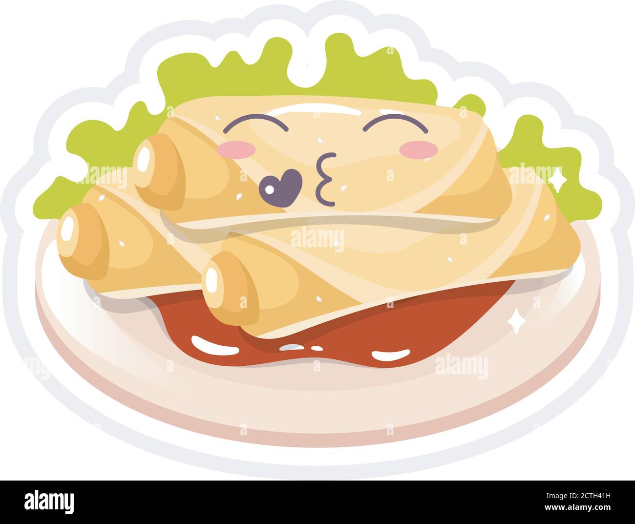 Homemade spring rolls Stock Vector Images - Alamy