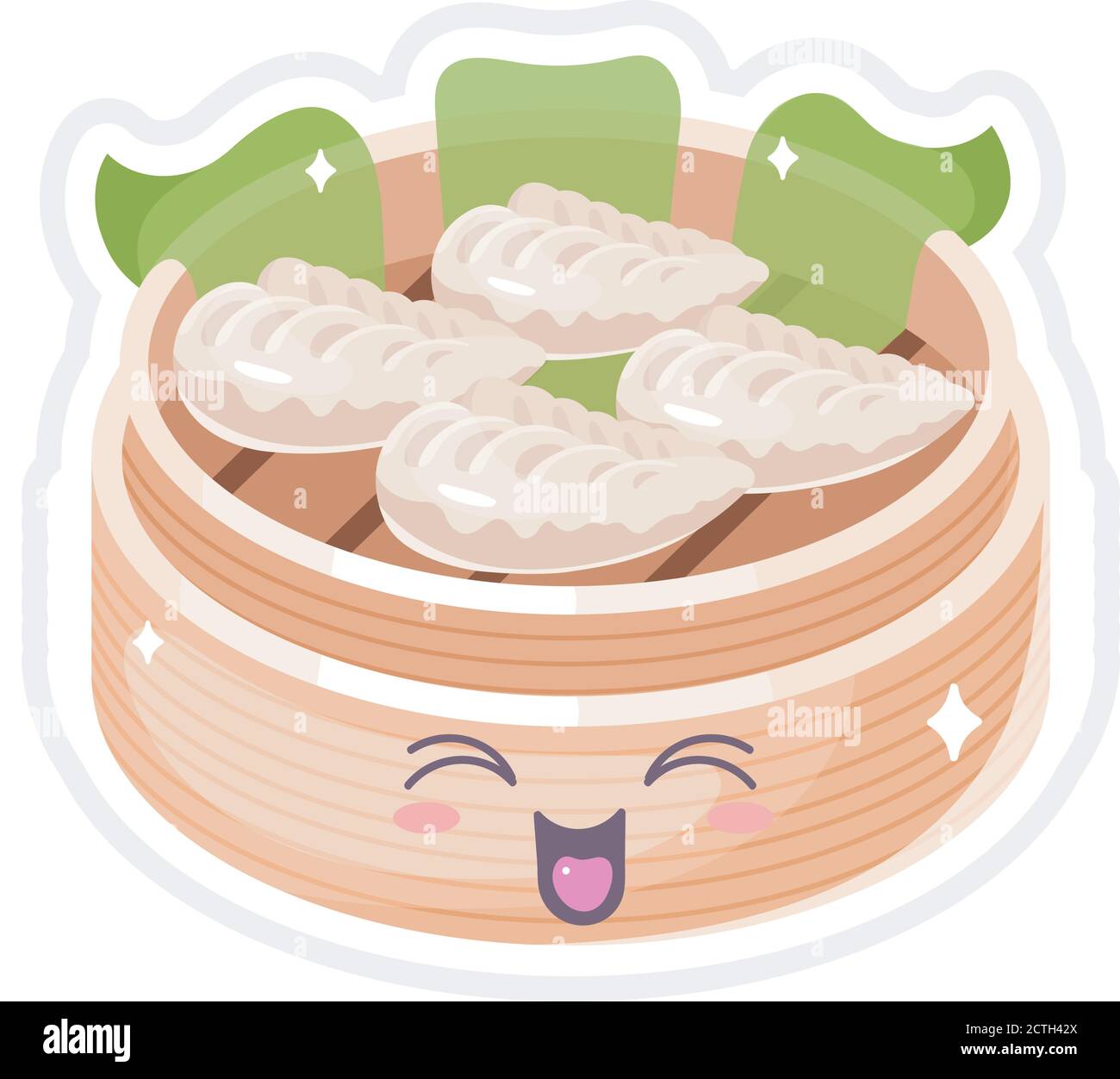 Chinese dim sum cute kawaii vector character Stock Vector Image & Art ...