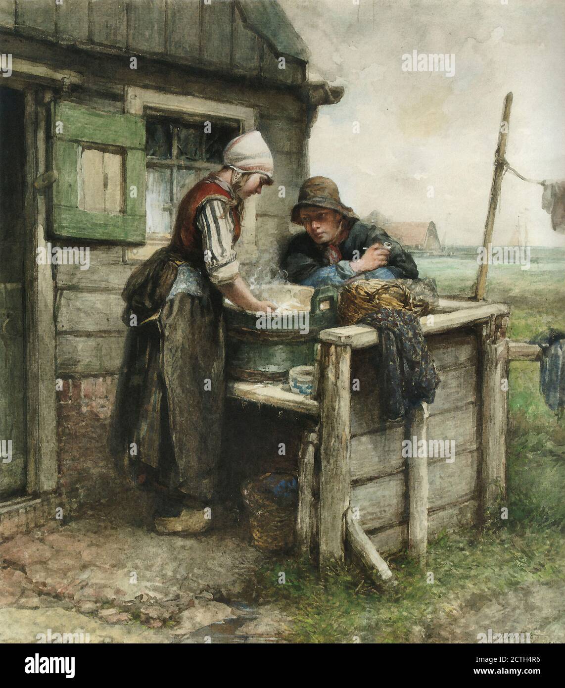 Kate Mari Ten - the Young Couple Marken - Dutch School - 19th Century ...