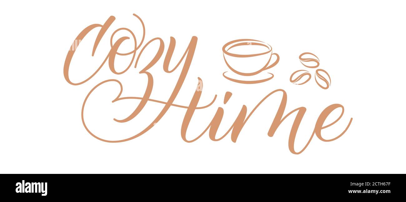 Brush calligraphy Cozy Time Stock Vector Image & Art - Alamy