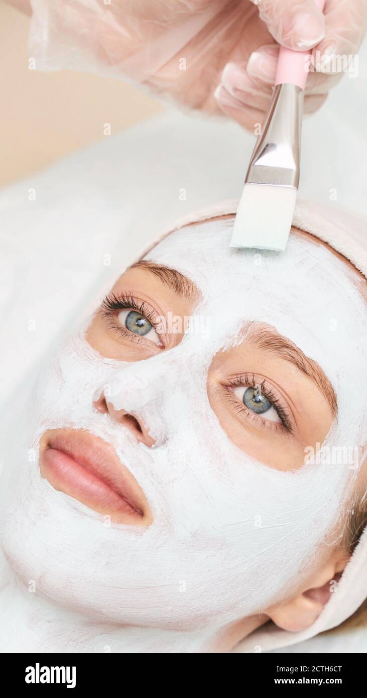 Portrait of moisturizing mask on white background for medical design ...
