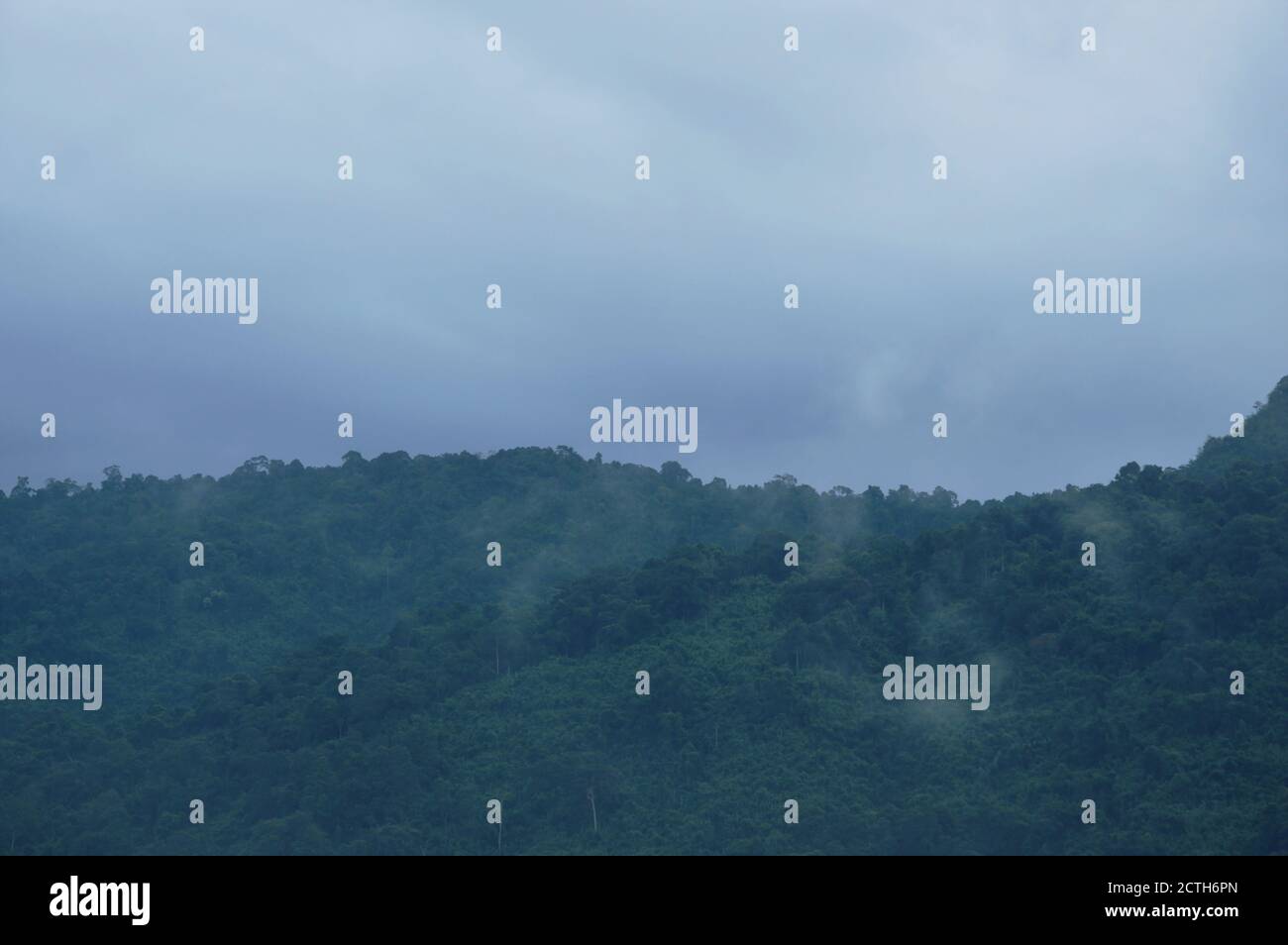 landscape of fog floating on mountain peak Stock Photo - Alamy